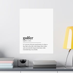 Golf Definition Poster, Matte Vertical Wall Art for Golf Lovers, Funny ...