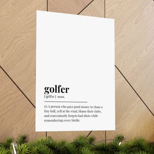 Golf Definition Poster, Matte Vertical Wall Art for Golf Lovers, Funny ...