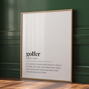 Golf Definition Poster, Matte Vertical Wall Art for Golf Lovers, Funny ...