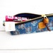 Slim Pencil Case in Indian Block Print Flower, Pen Case, Quilted Zipper ...