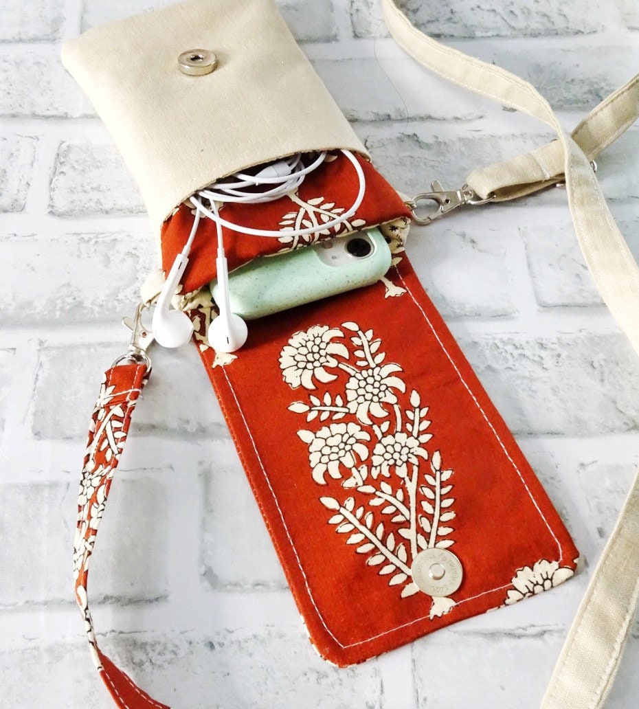 Padded Phone Pouch with Pocket and Detachable Strap Mini | Etsy