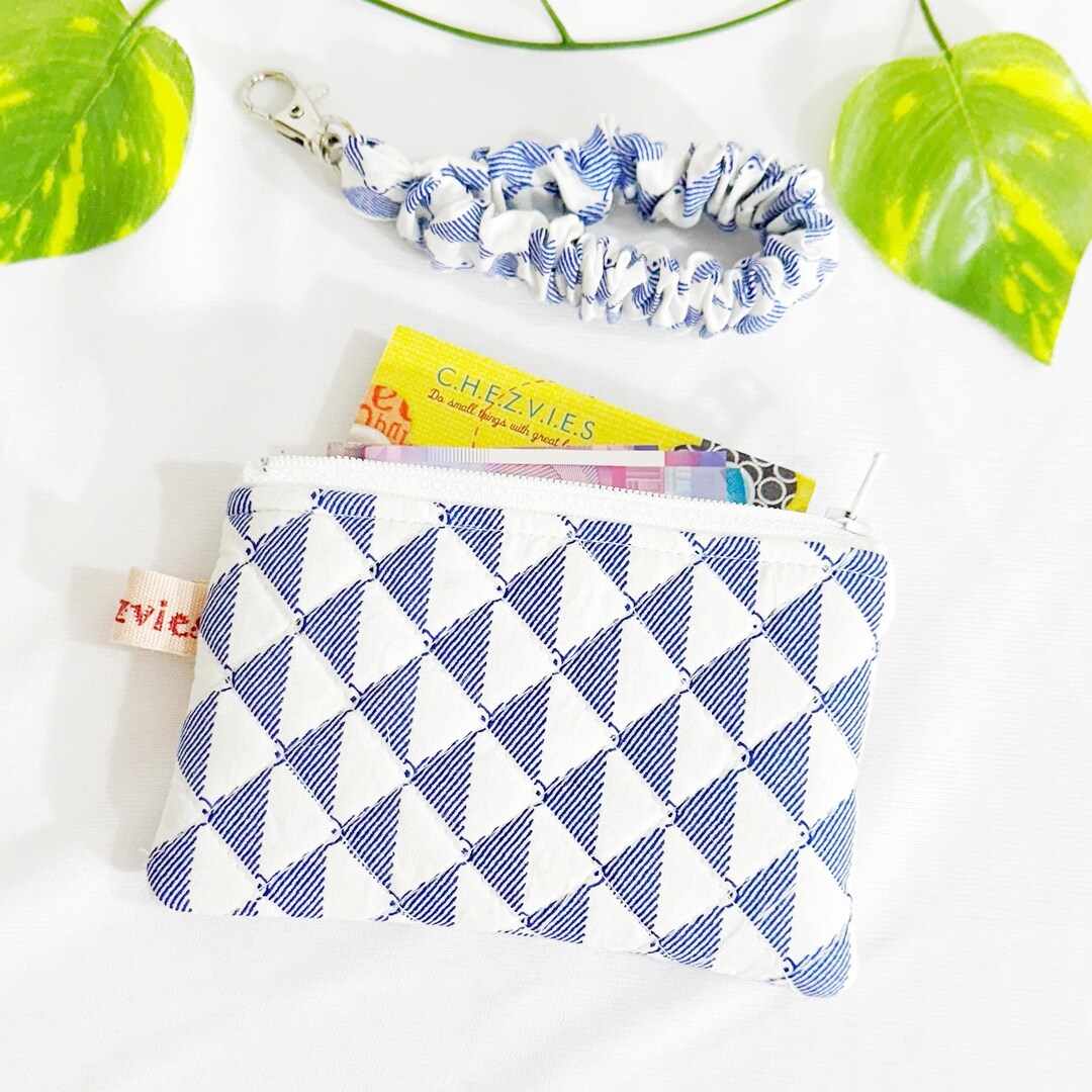 Blue White Quilted Small Wallet, Coin Pouch, Card Holder Wallet ...