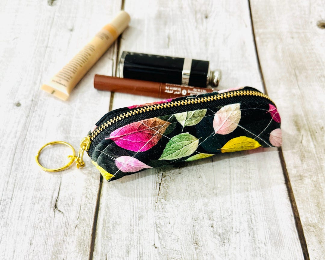 Black Lipstick Holder With Keyring, Lipstick Case Keychain, Lip Balm ...