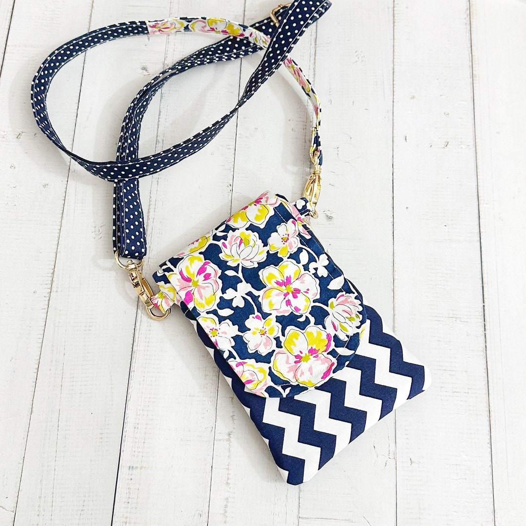 Floral Phone Bag With Pocket and Adjustable Strap, Mini Crossbody Bag ...