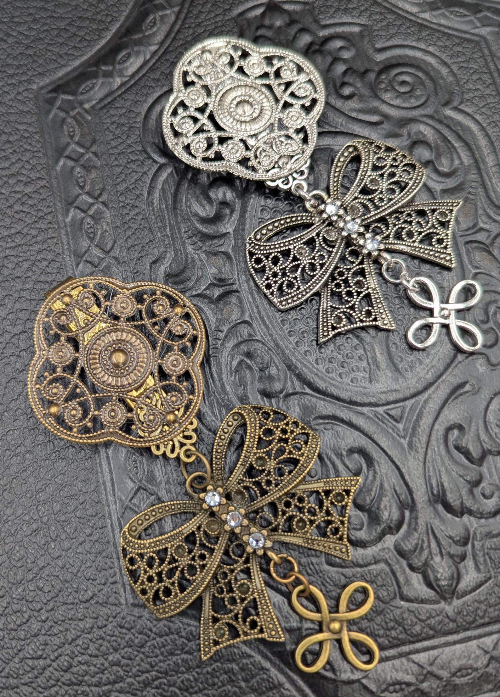 Bronze or Silver Single Chatelaine With Waist Clip for Holding a Fan or ...