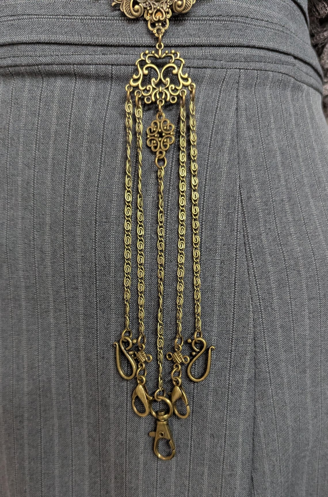 Bronze or Silver French Inspired Chatelaine With Waist Clip Madame Giry ...