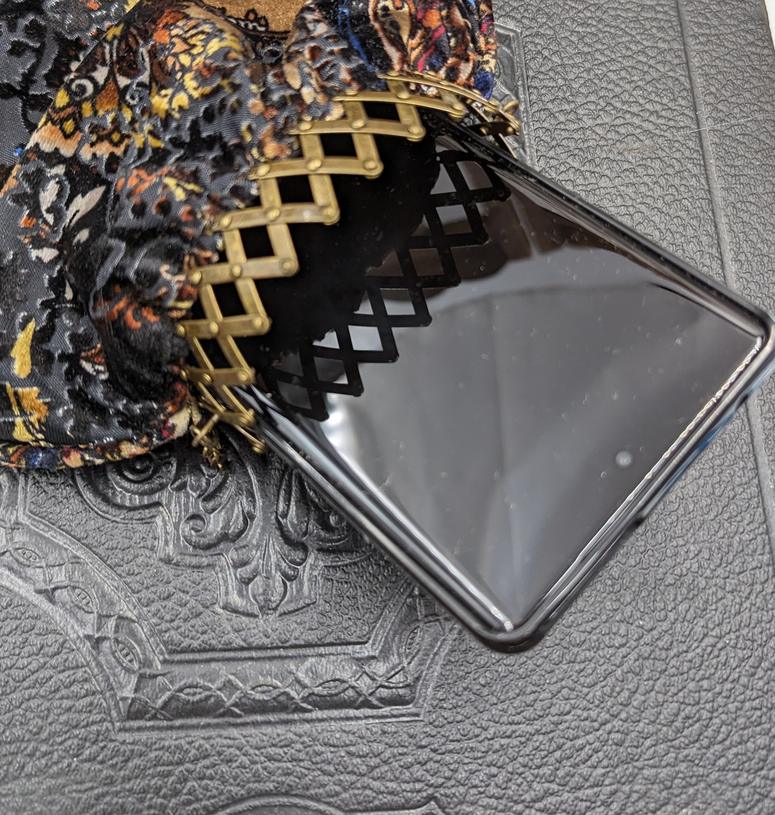 Gate Top Chatelaine Purse Velvet With Silver Chain 2 Sizes - Etsy