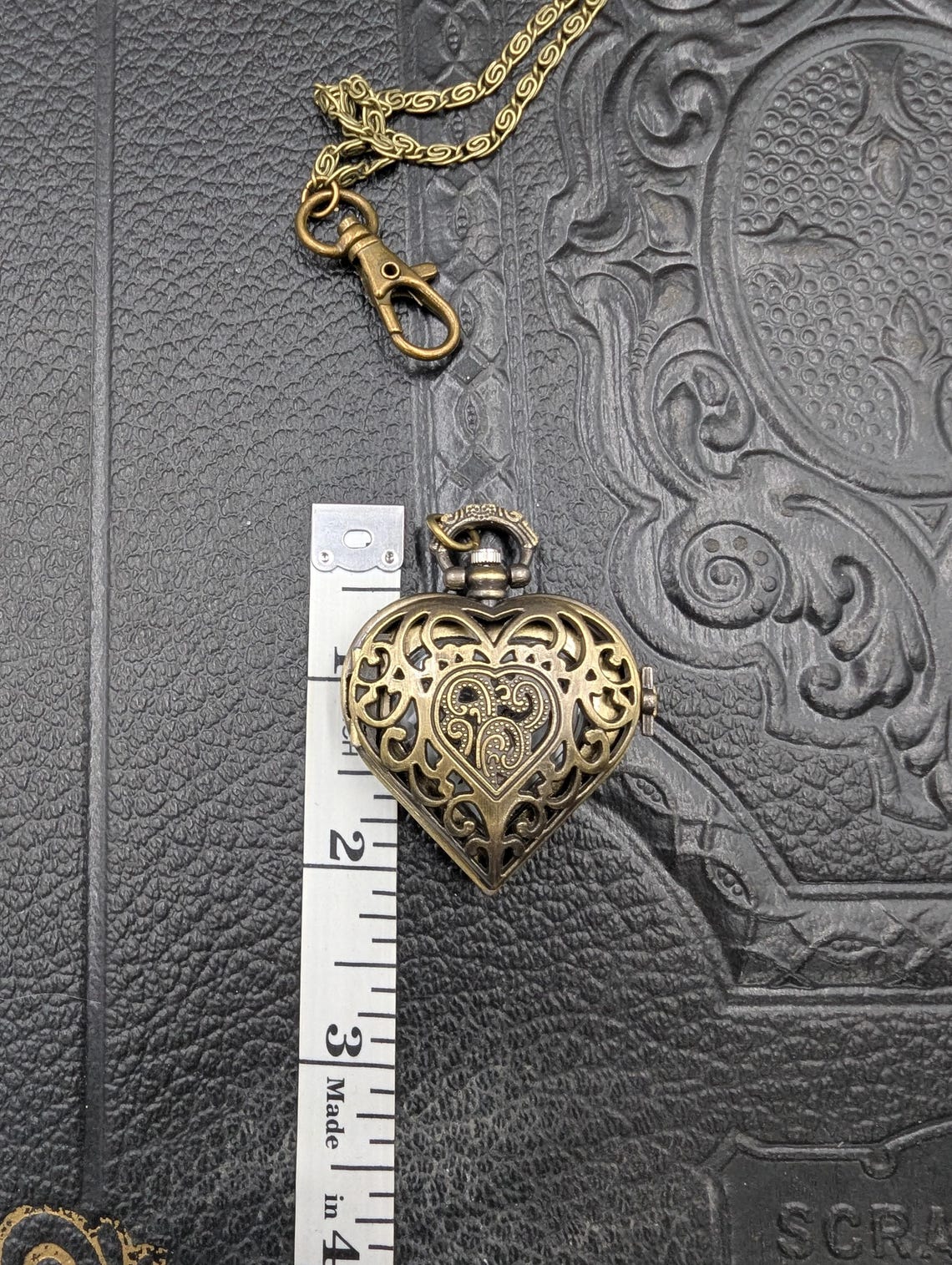 Bronze Albert Watch Chain With or Without Heart Shaped Pocket Watch ...