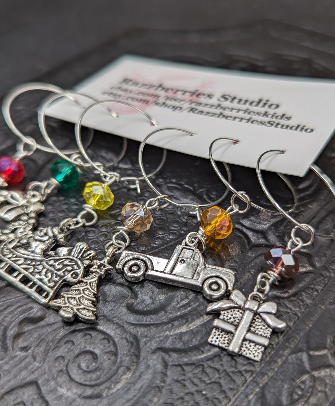 Vintage Style Christmas Charms Wine Glass Charms Rings - Mug Charms - Etsy