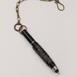 Chatelaine Tools- Mini Ink Pen and Stylus on a Chain Silver or Bronze ...