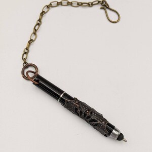 Chatelaine Tools- Mini Ink Pen and Stylus on a Chain Silver or Bronze ...