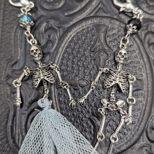 Chatelaine Charms - Mini Skeleton Couple Pendants Mr & Mrs Set or ...
