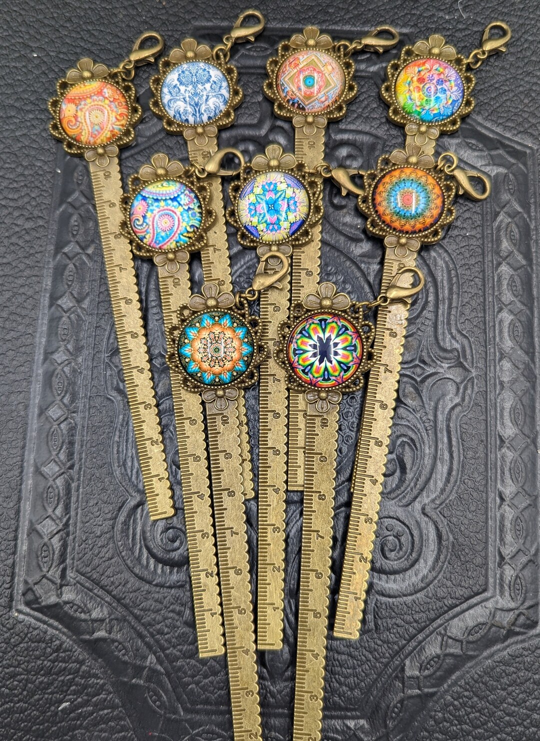 Chatelaine Tools - Bronze Metal Ruler With Cabochon on Lobster Clasp 9 ...