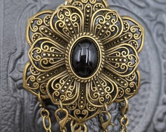 Bronze or Silver Medieval Themed Chatelaine With Waist Clip 5 Chains ...