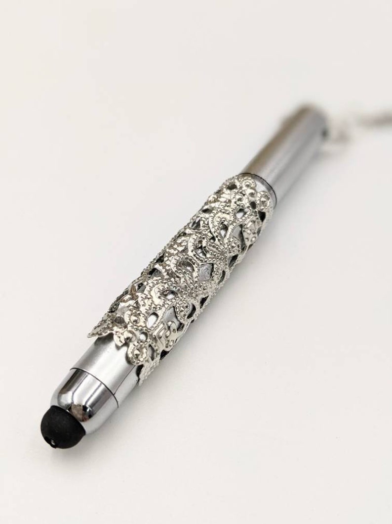 Chatelaine Tools Mini Ink Pen and Stylus on a Chain Silver or - Etsy
