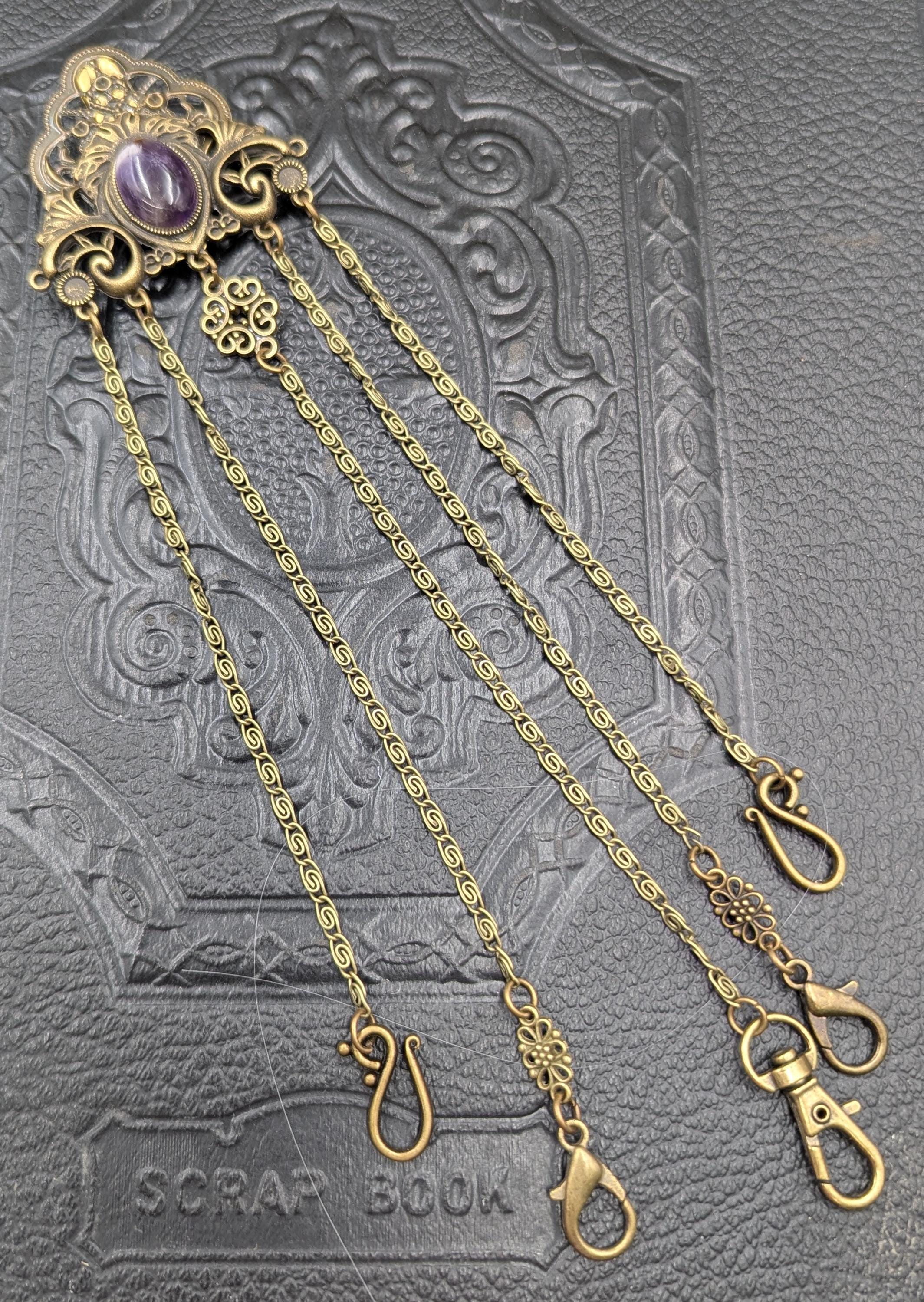 Bronze French Inspired Chatelaine With Waist Clip 6 Stone Options - 5 ...