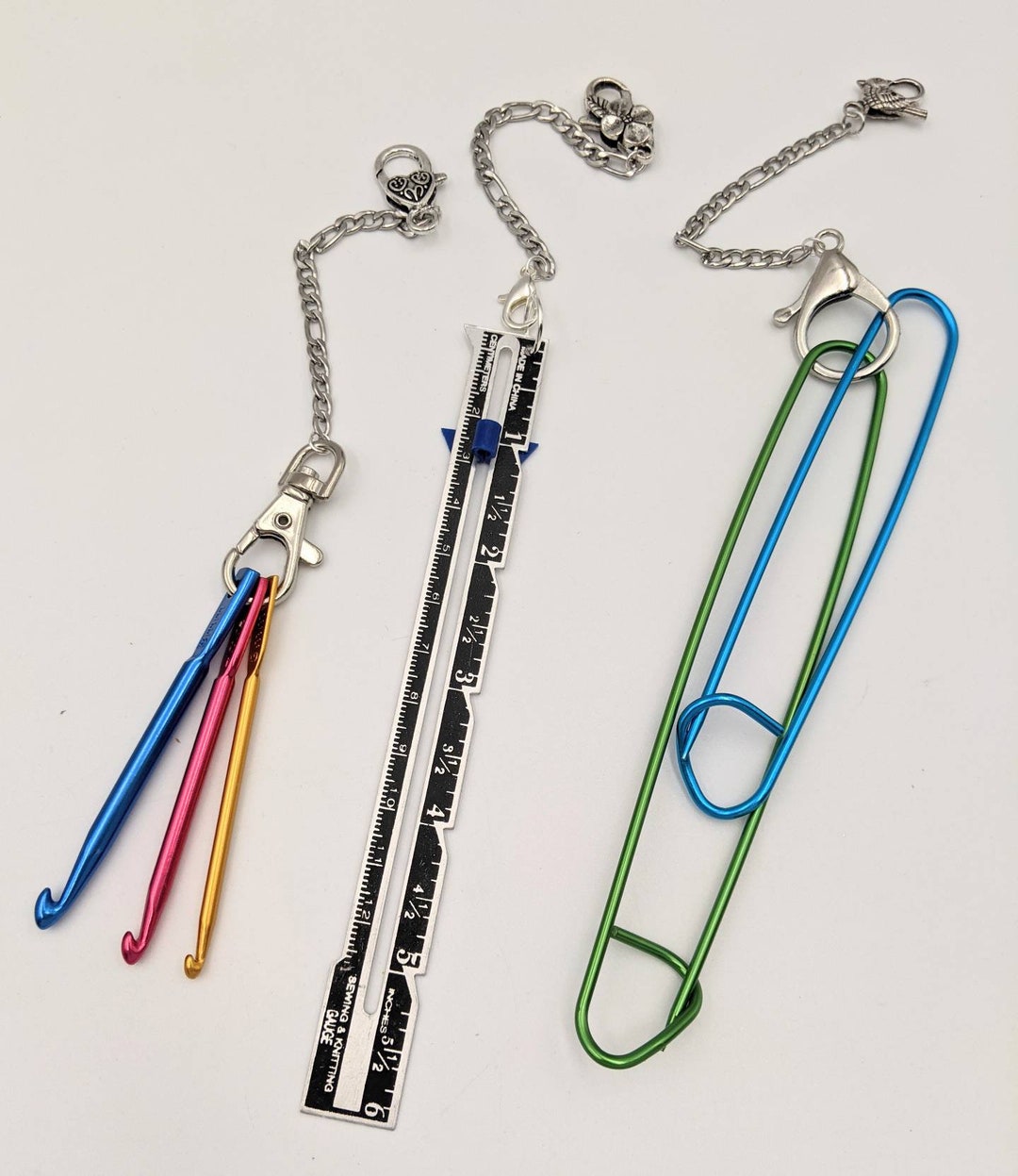 Chatelaine Tools - Fiber Arts Tools on Chains With Clasps Set or ...