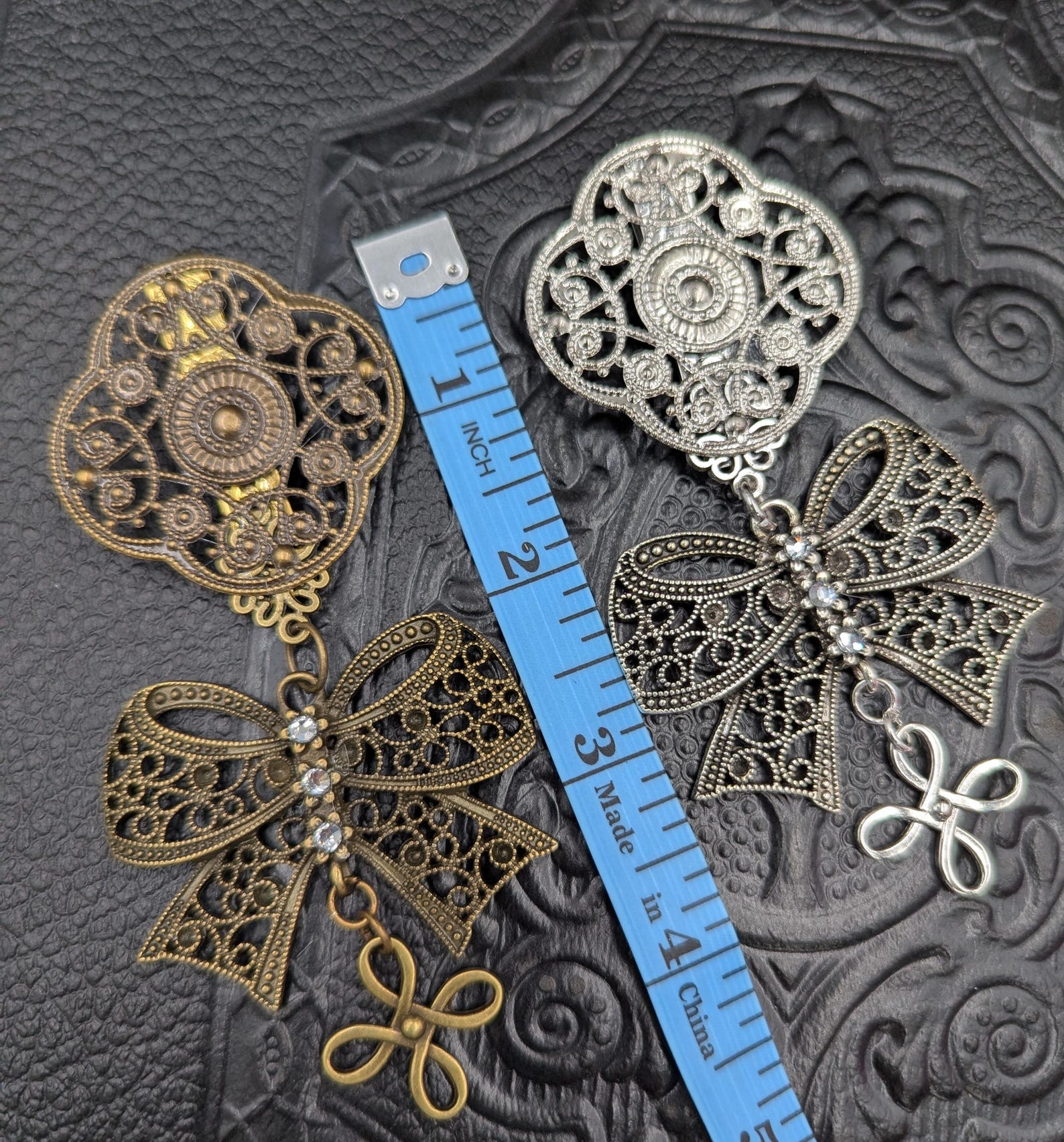Bronze or Silver Single Chatelaine With Waist Clip for Holding a Fan or ...