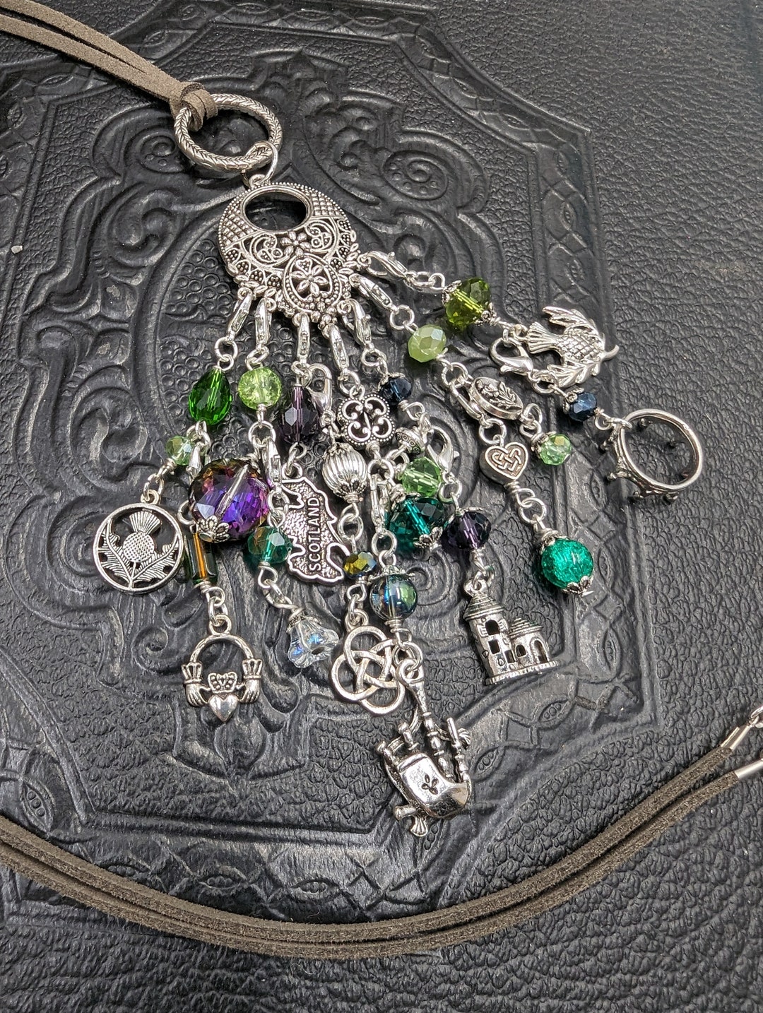 Scotland Stitch Marker Necklace With 15 Progress Keepers Removable ...