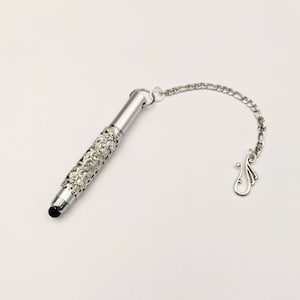 Chatelaine Tools Mini Ink Pen and Stylus on a Chain Silver or Bronze - Etsy