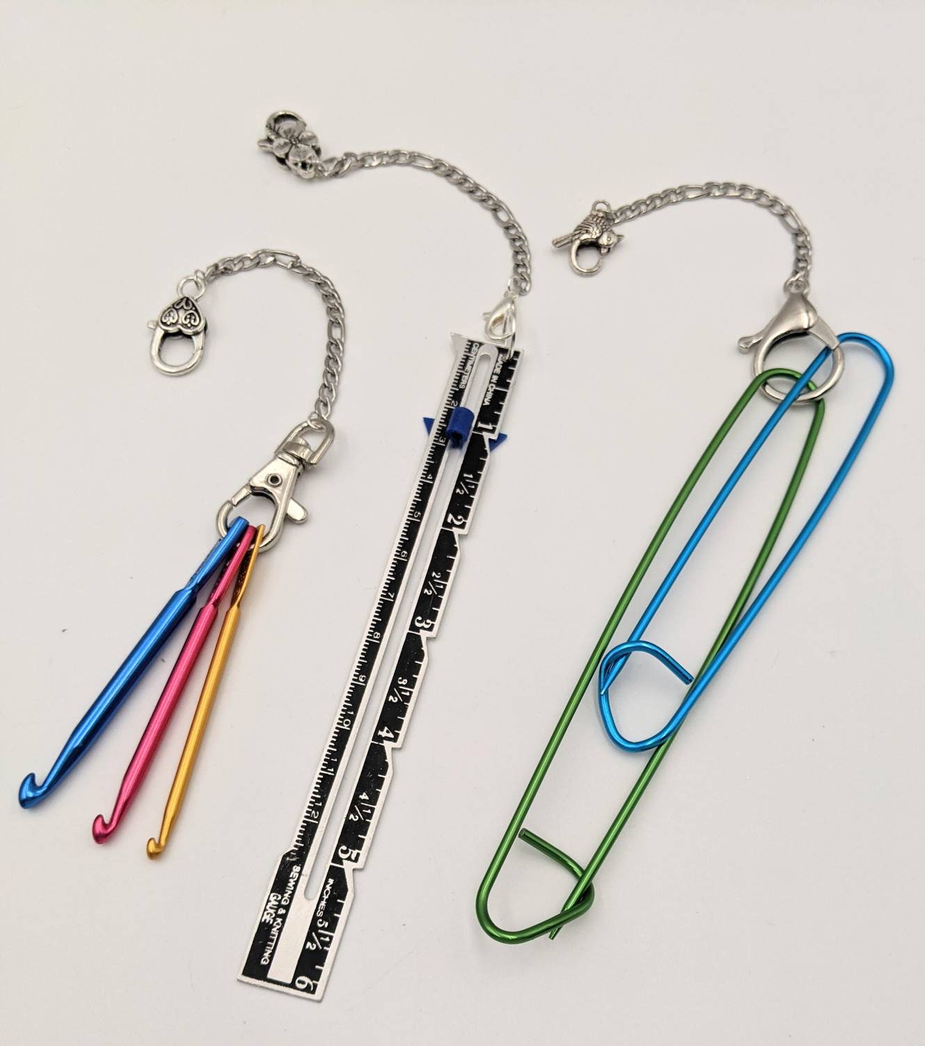 Chatelaine Tools - Fiber Arts Tools on Chains With Clasps Set or ...