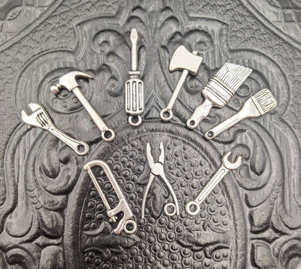 Fixer Upper Set of 9 Tool Charms - Dad Handyman Mechanic DIY Charms - Etsy