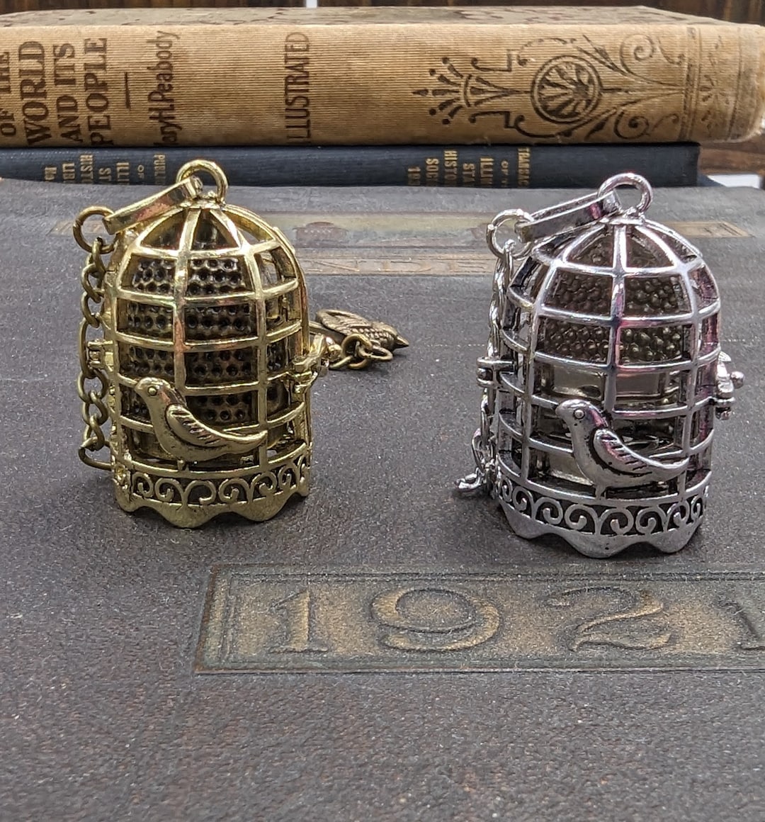 Chatelaine Tools - Bird Cage Thimble Holder on a Chain With Thimble ...