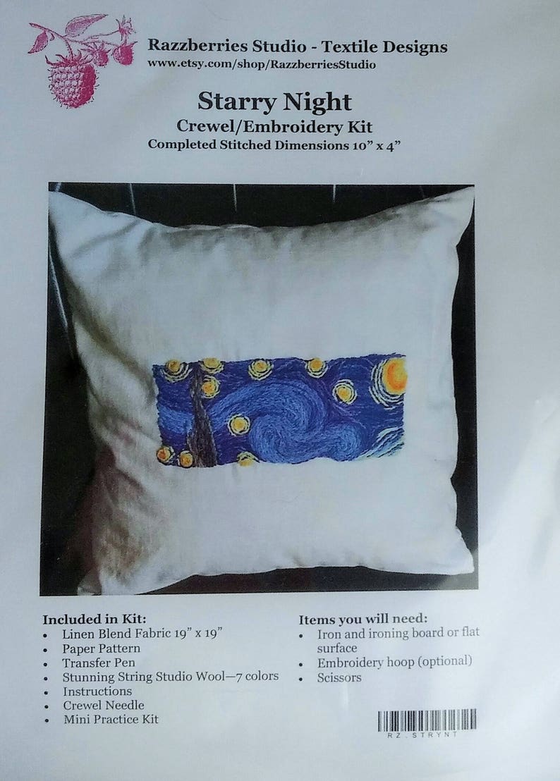 Crewel Embroidery Kit Starry Night | Etsy