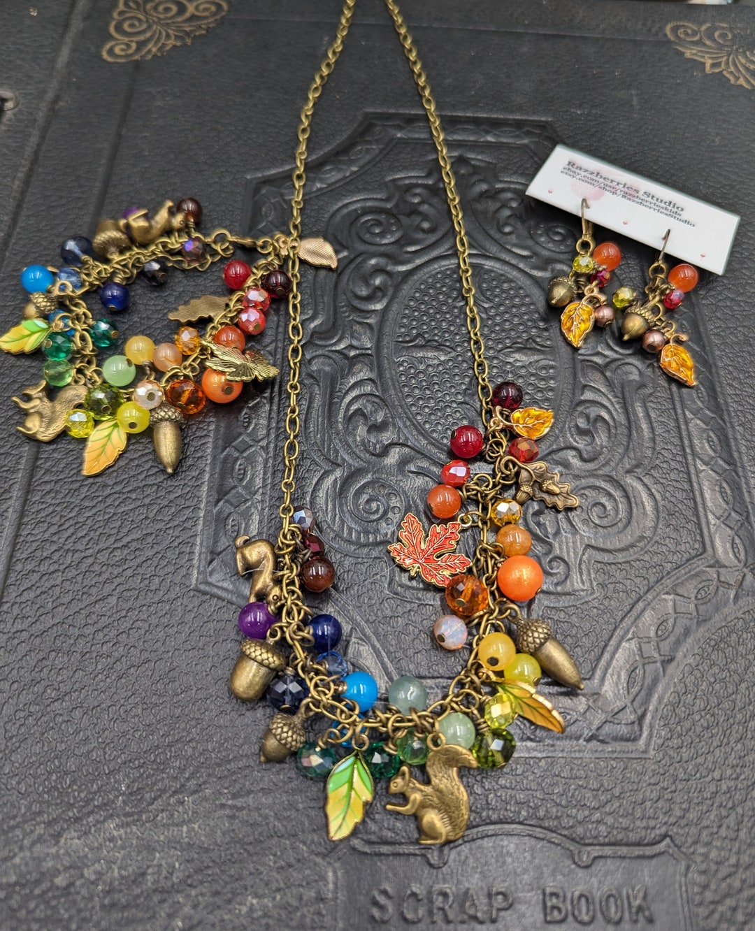 Nature Lover Fall Autumn Jewelry Set Necklace, Bracelet, and Earrings ...