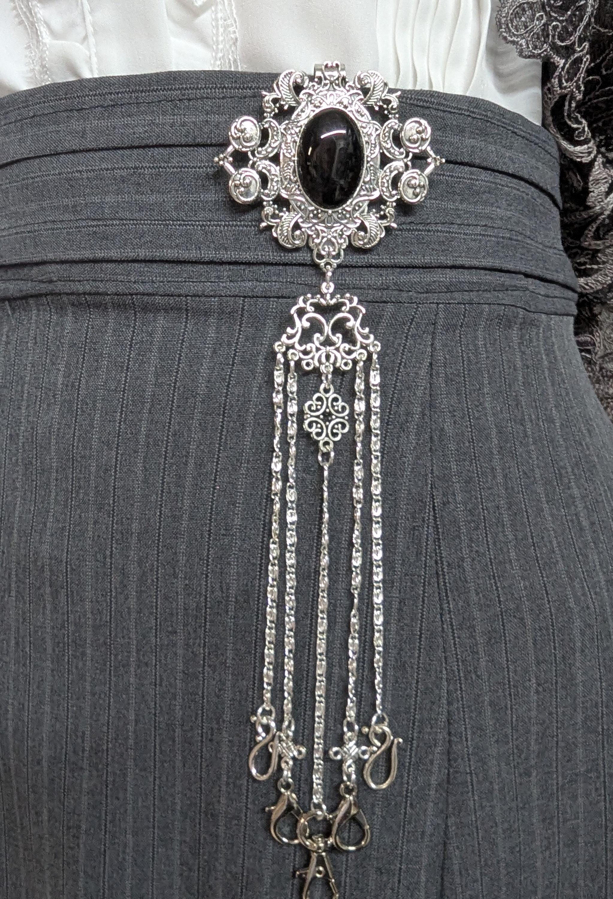 Bronze or Silver French Inspired Chatelaine With Waist Clip Madame Giry ...