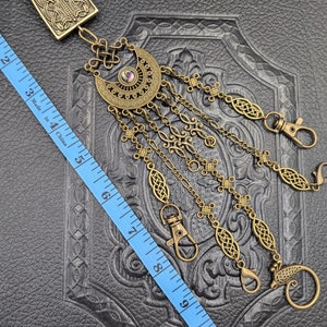 Bronze or Silver Medieval Themed Chatelaine With Waist Clip 5 Chains ...