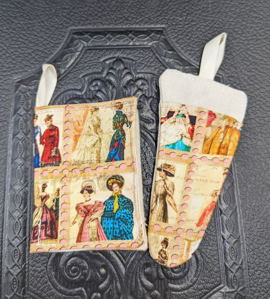 Chatelaine Tools - Vintage Fashion Fabric Needle Book and Scissor Case ...