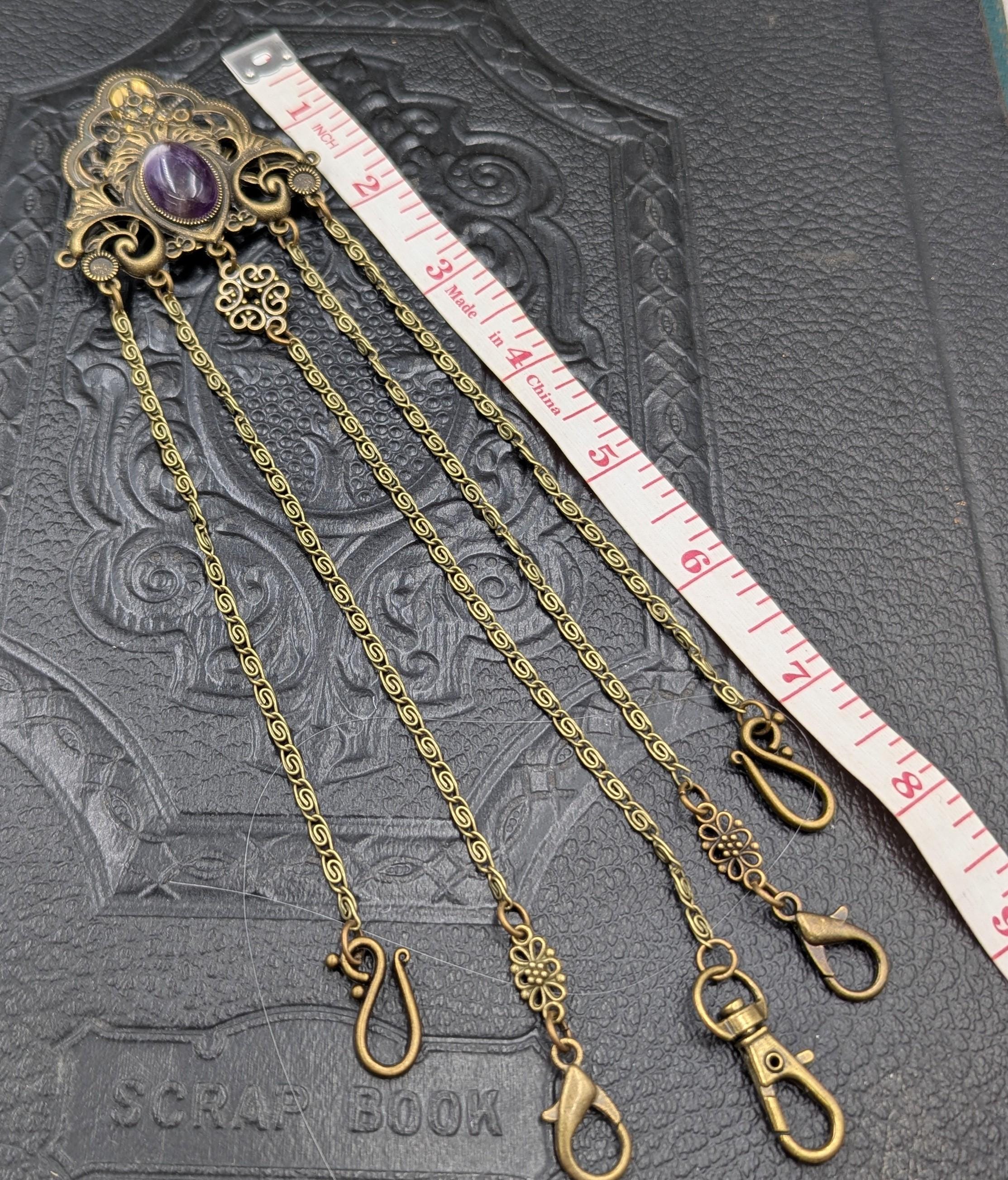 Bronze French Inspired Chatelaine With Waist Clip 6 Stone Options - 5 ...