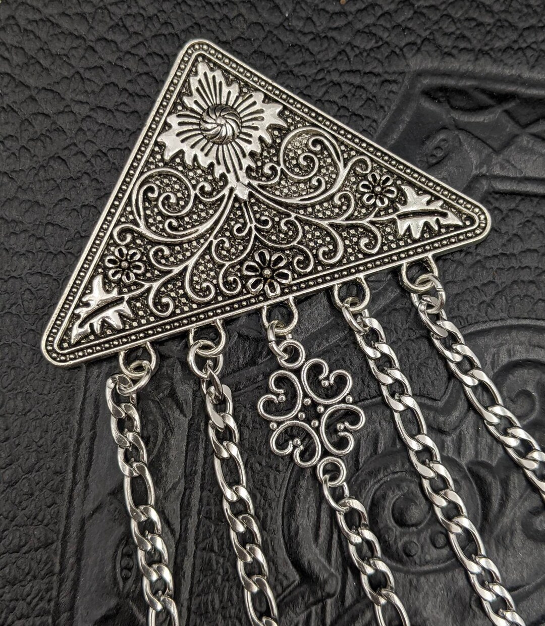 Victorian Triangle Chatelaine With Waist Clip 5 Chains and Hooks for ...