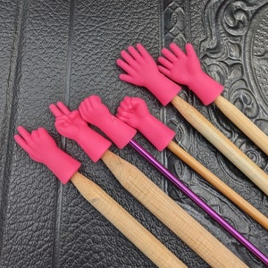 Knitting Needle Protectors - Stoppers - Tip Covers Set of 6 Cute Hot ...