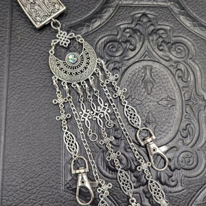 Bronze or Silver Medieval Themed Chatelaine With Waist Clip 5 Chains ...