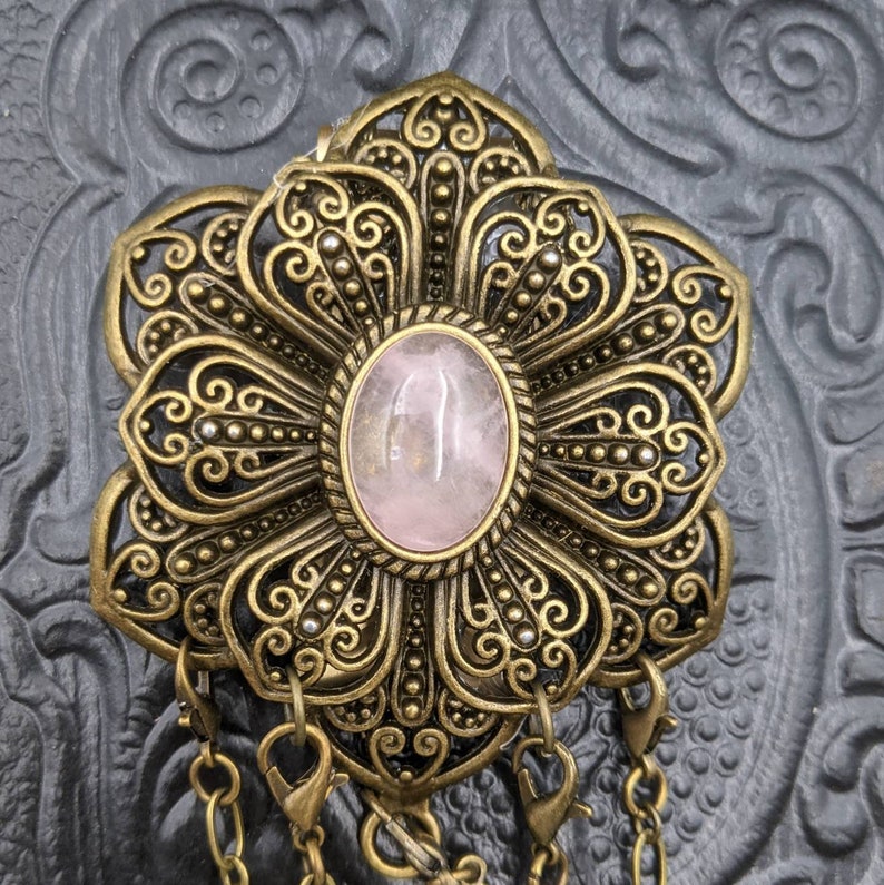 Victorian Filigree Bronze Chatelaine With Waist Clip 5 Stone - Etsy