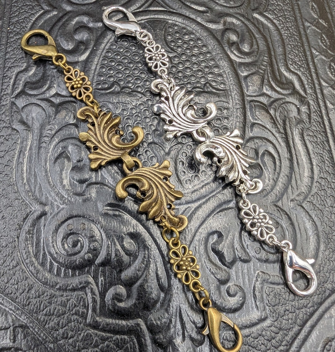 Chatelaine Tools - Scroll Fob in Bronze or Silver Extension Chain ...