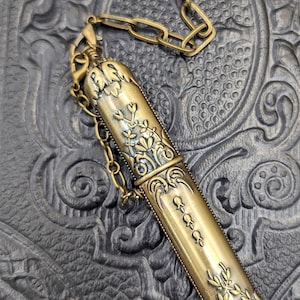 Chatelaine Tools - New Design Victorian Needle Case - Bronze on a Chain ...