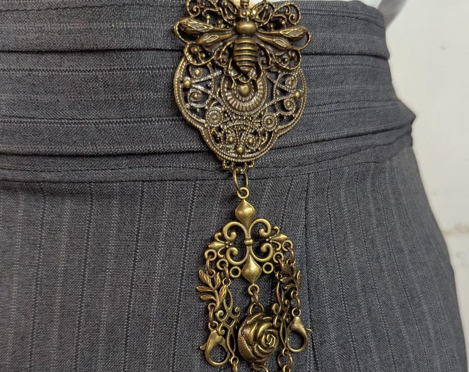 Victorian Sterling Silver Chatelaine Belt Clip 1890 London With 2 ...