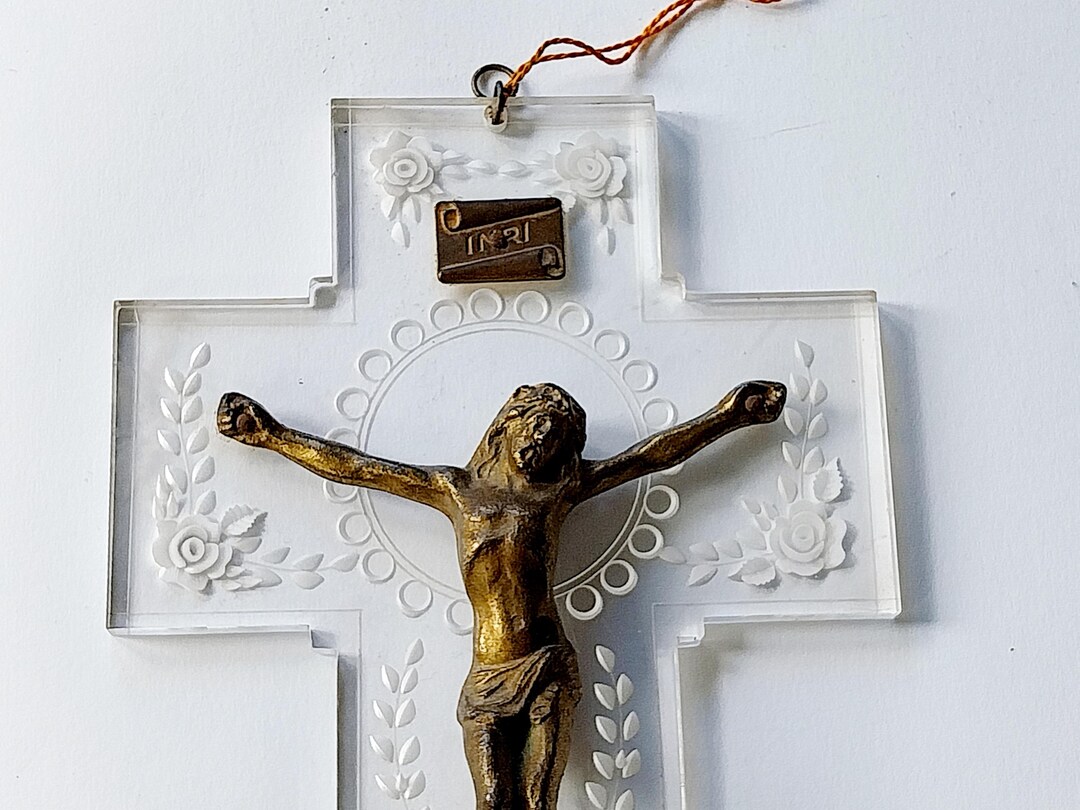 Crucifix Transparent Floral Crucifix - Etsy