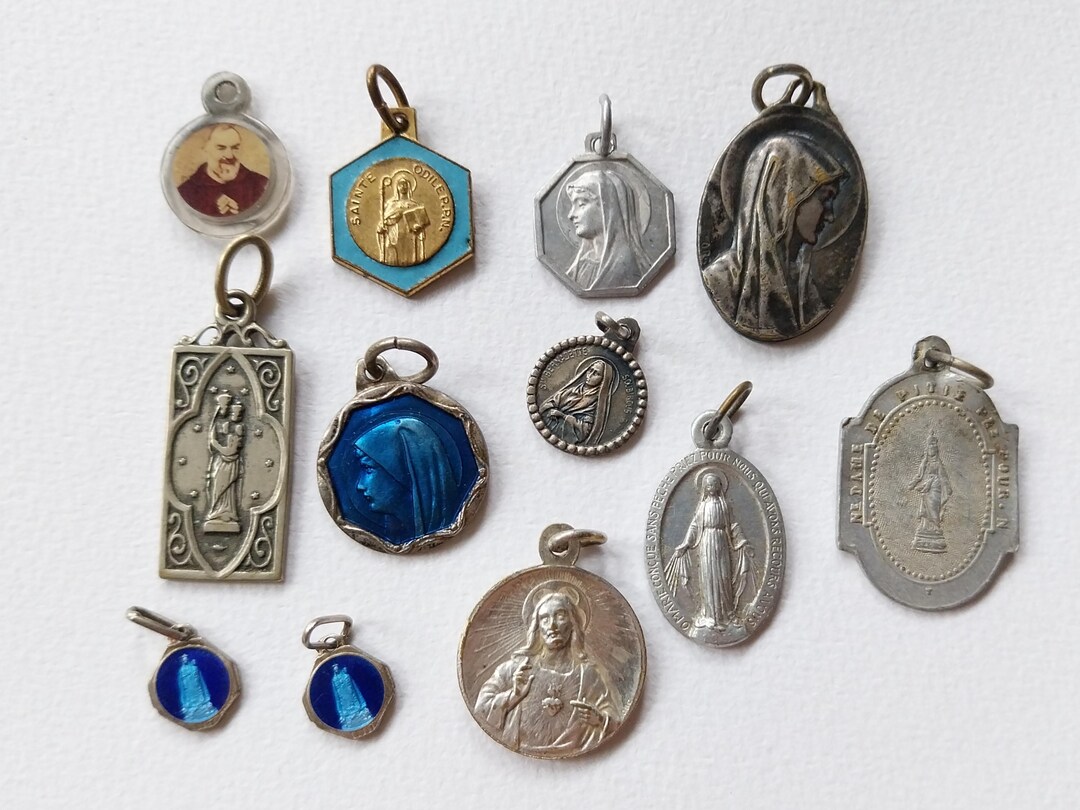 12 Religious Medals Saints - Etsy