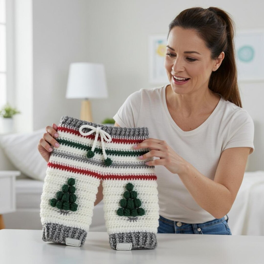 CROCHET PATTERN - Chrissy Christmas Crochet Baby Pants, Prem Baby ...