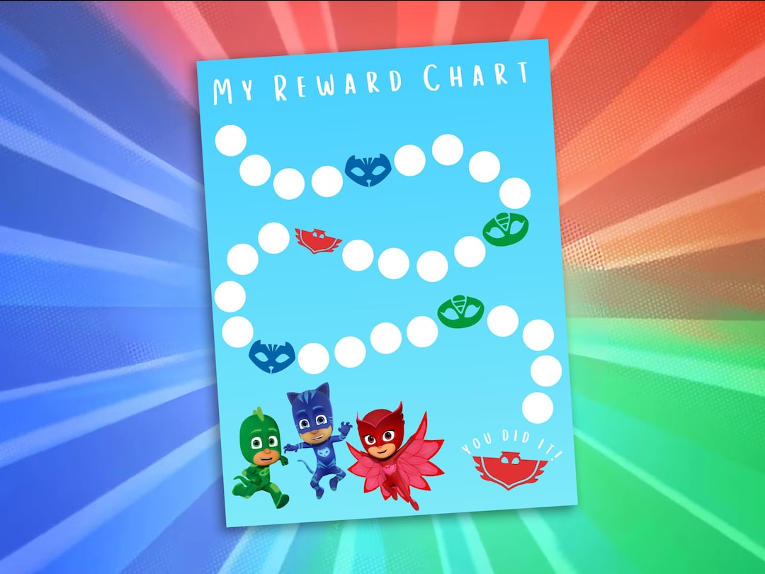 Printable PJ Masks-inspired Reward Chart | Instant Download | Kids ...
