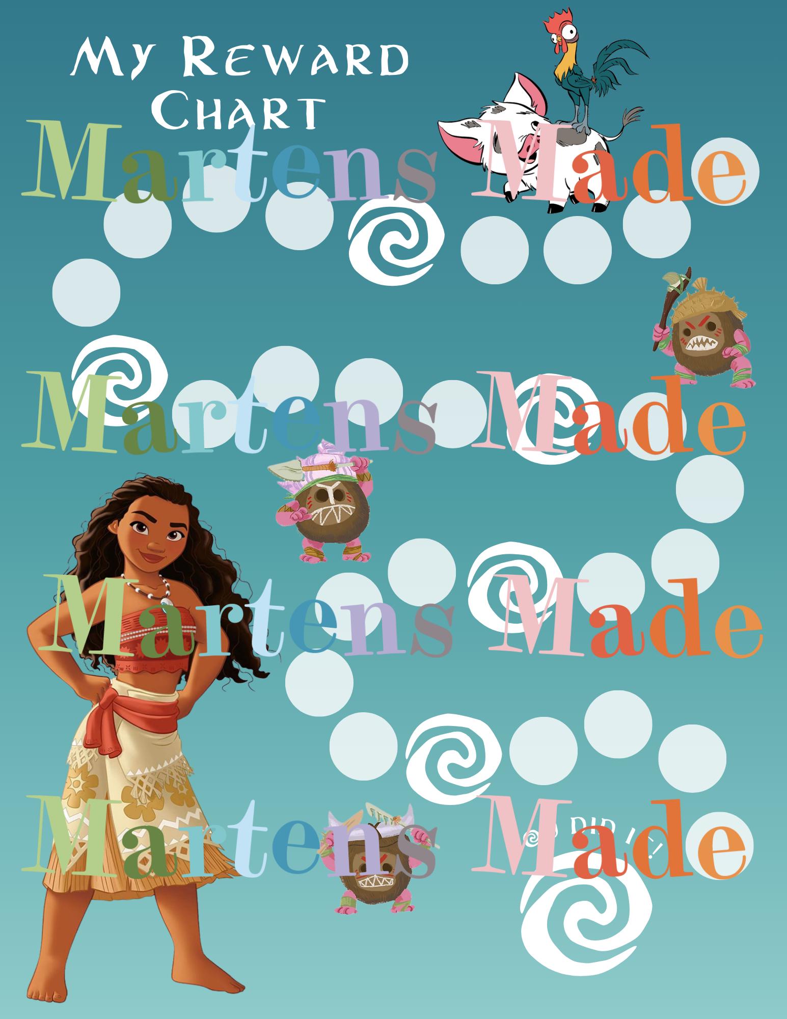 Printable Moana-inspired Reward Chart | Instant Download | Kids ...