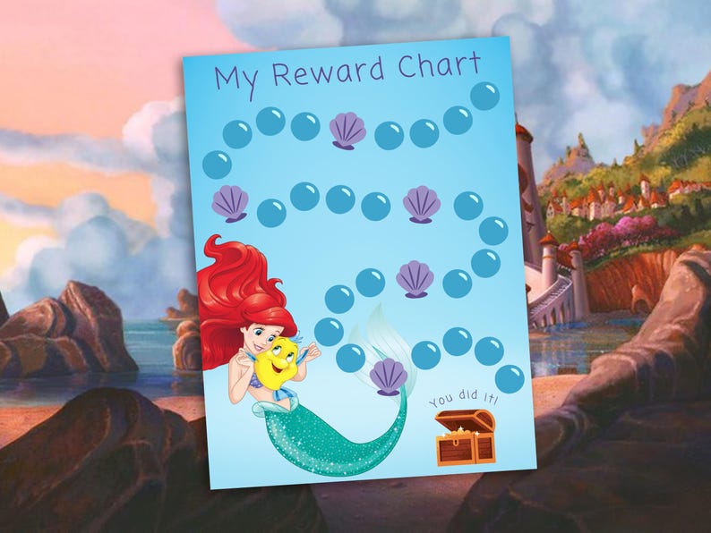 Printable Ariel-inspired Reward Chart | Instant Download | Little ...