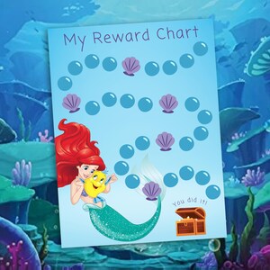 Printable Ariel-inspired Reward Chart | Instant Download | Little ...