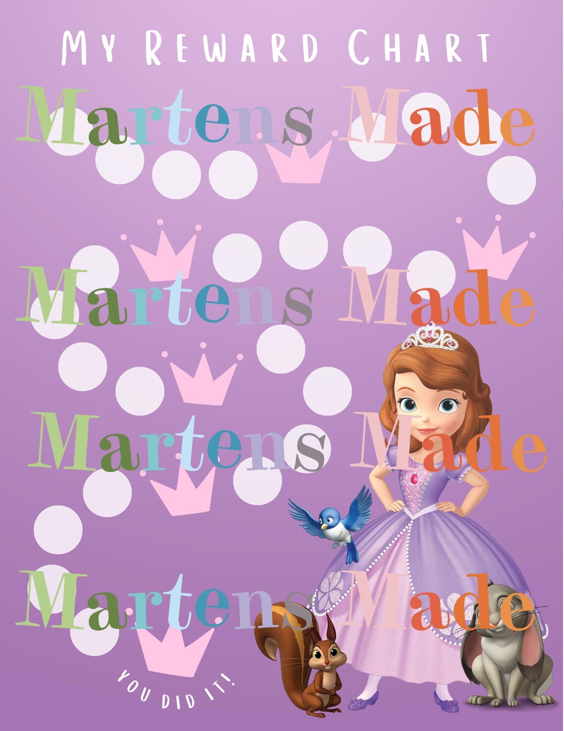 Printable Sofia the First-inspired Reward Chart | Instant Download ...