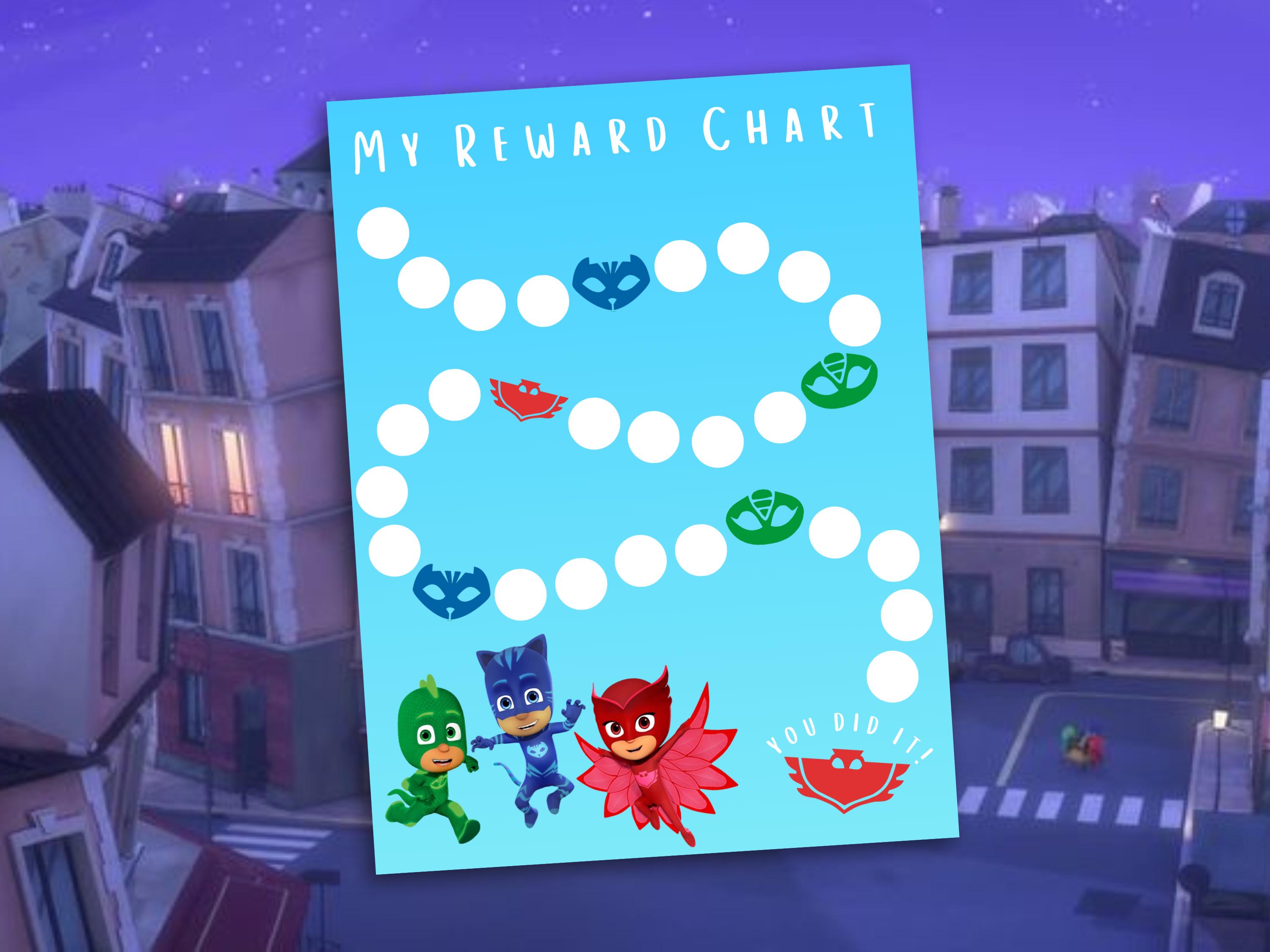 Printable PJ Masks-inspired Reward Chart | Instant Download | Kids ...