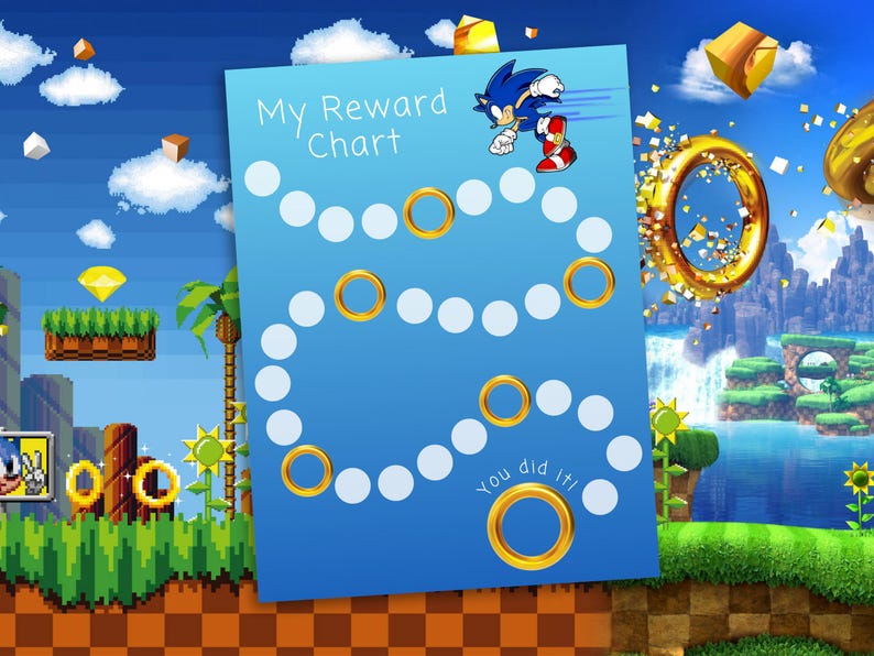 Printable Sonic-inspired Reward Chart | Instant Download | Kids ...